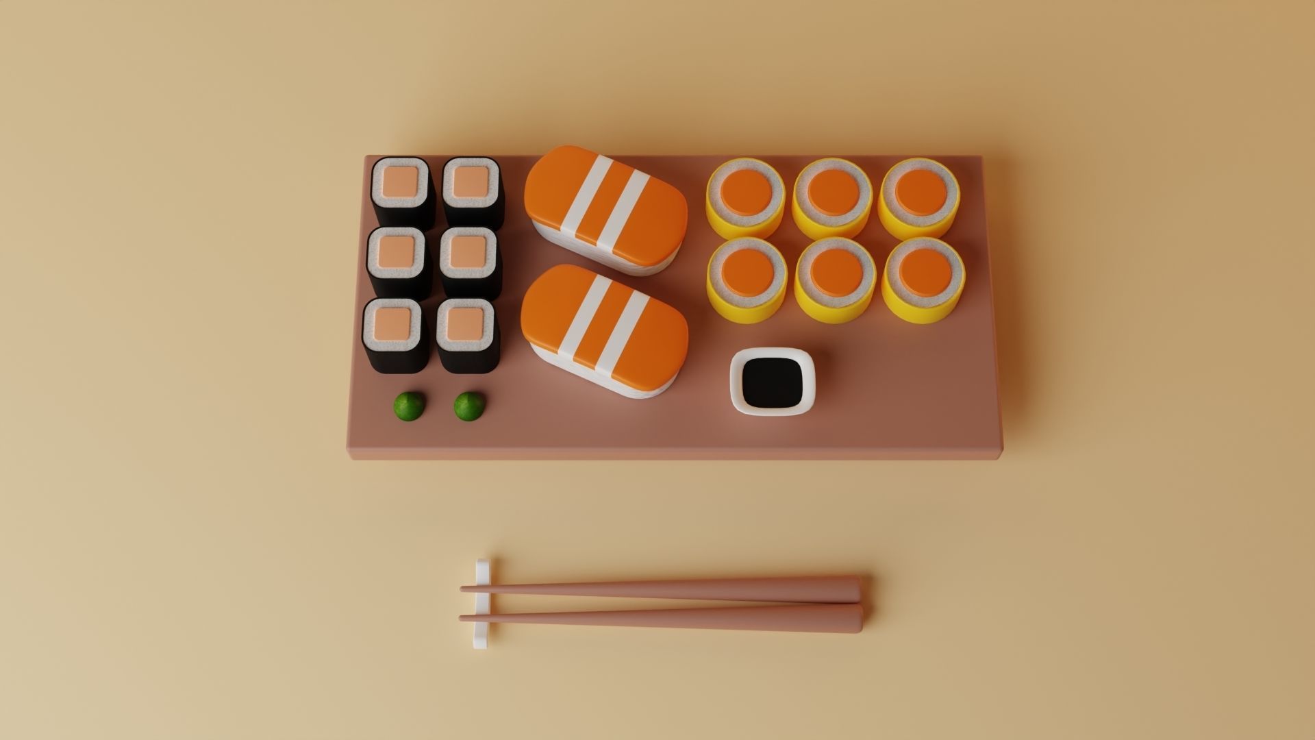 3d Sushi Food Model 3D model | CGTrader