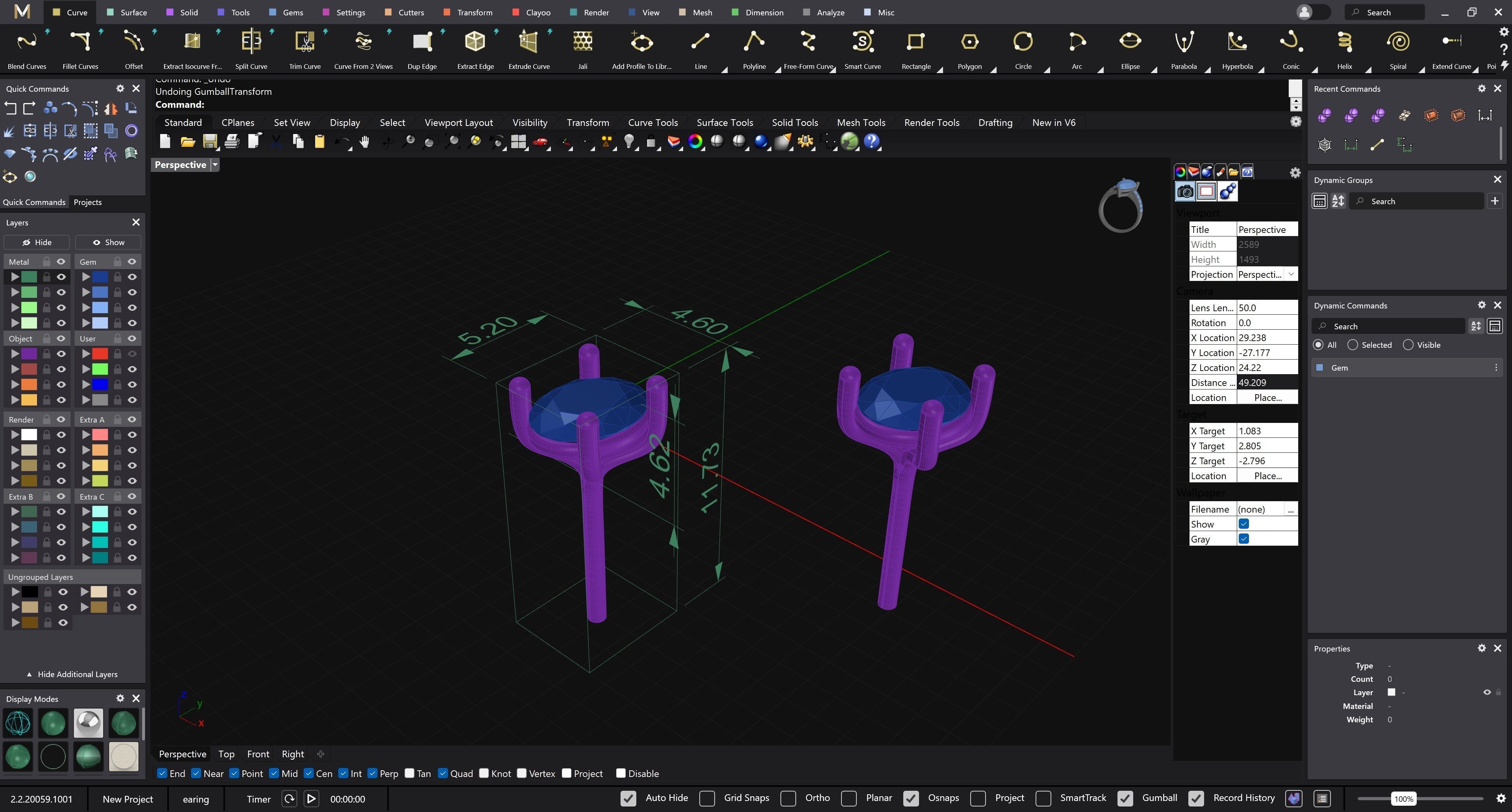 Opal earing 3D model 3D printable | CGTrader