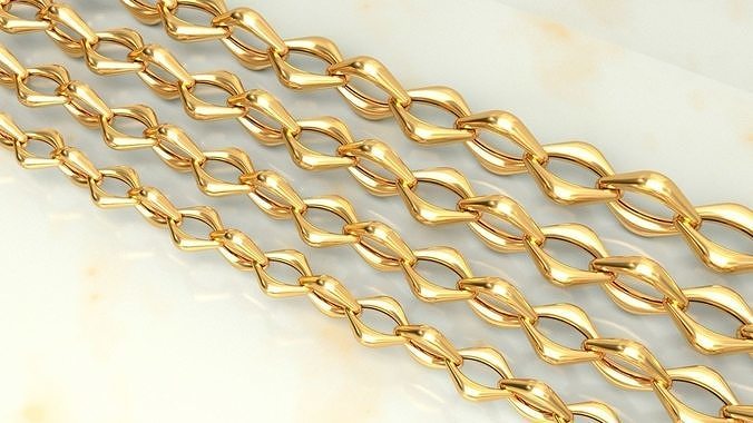 Corner Chain link Graduated Necklace or Bracelet 3D model 3D printable ...