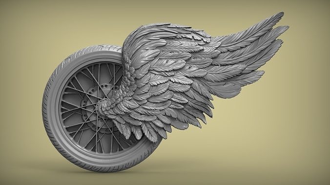 winged wheel 3D model 3D printable | CGTrader