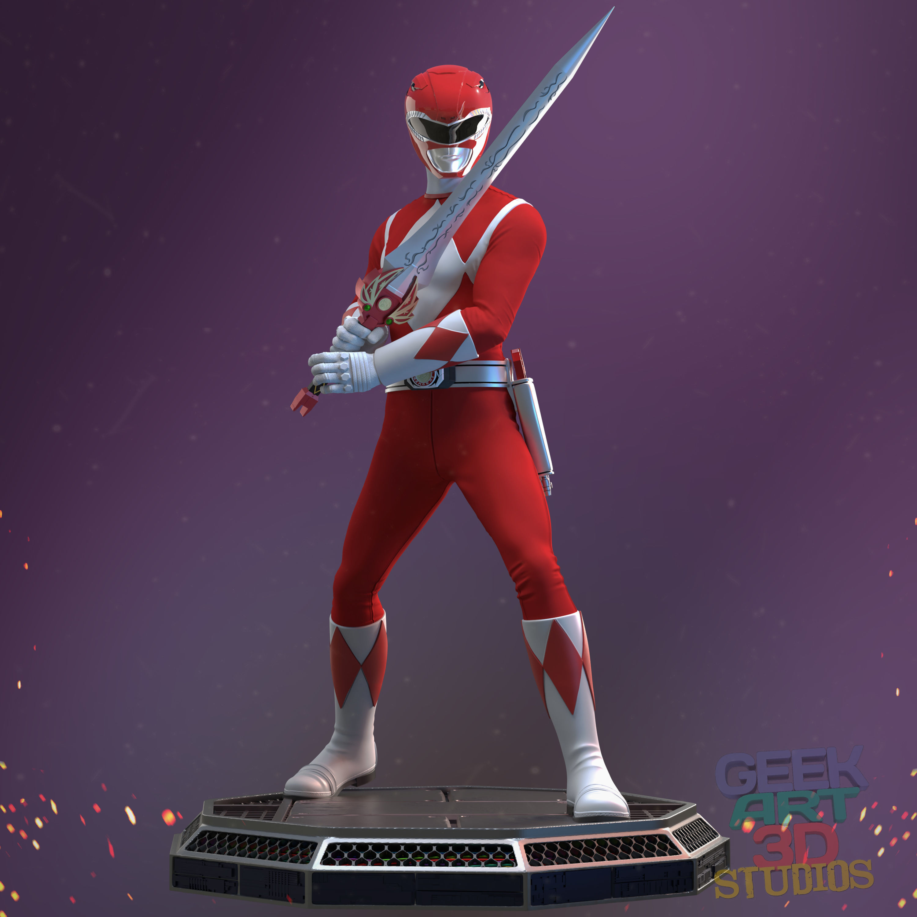 Red Ranger - Mighty Morphin Power Rangers 3D model 3D printable | CGTrader