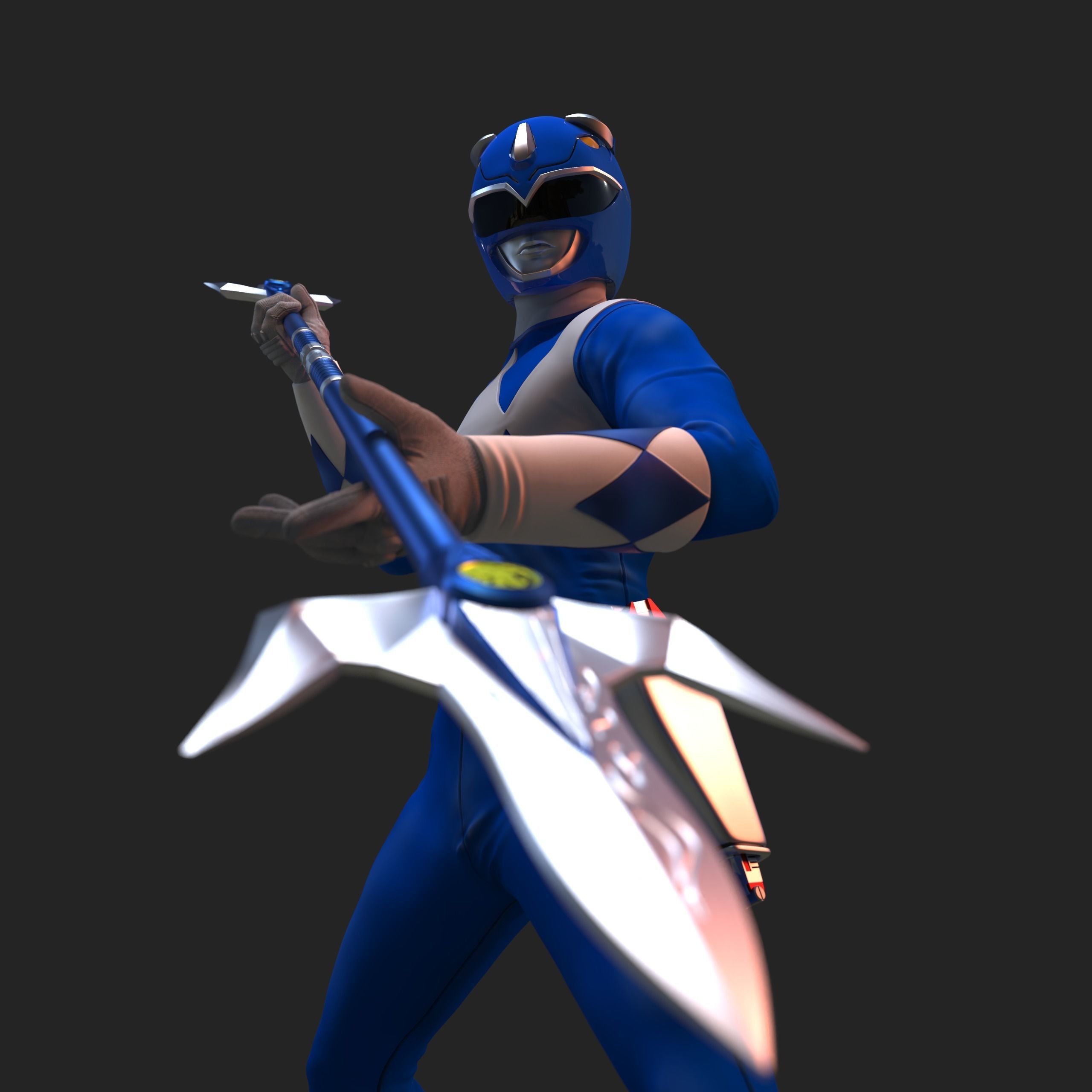 Blue Ranger - Mighty Morphin Power Rangers 3D model 3D printable | CGTrader