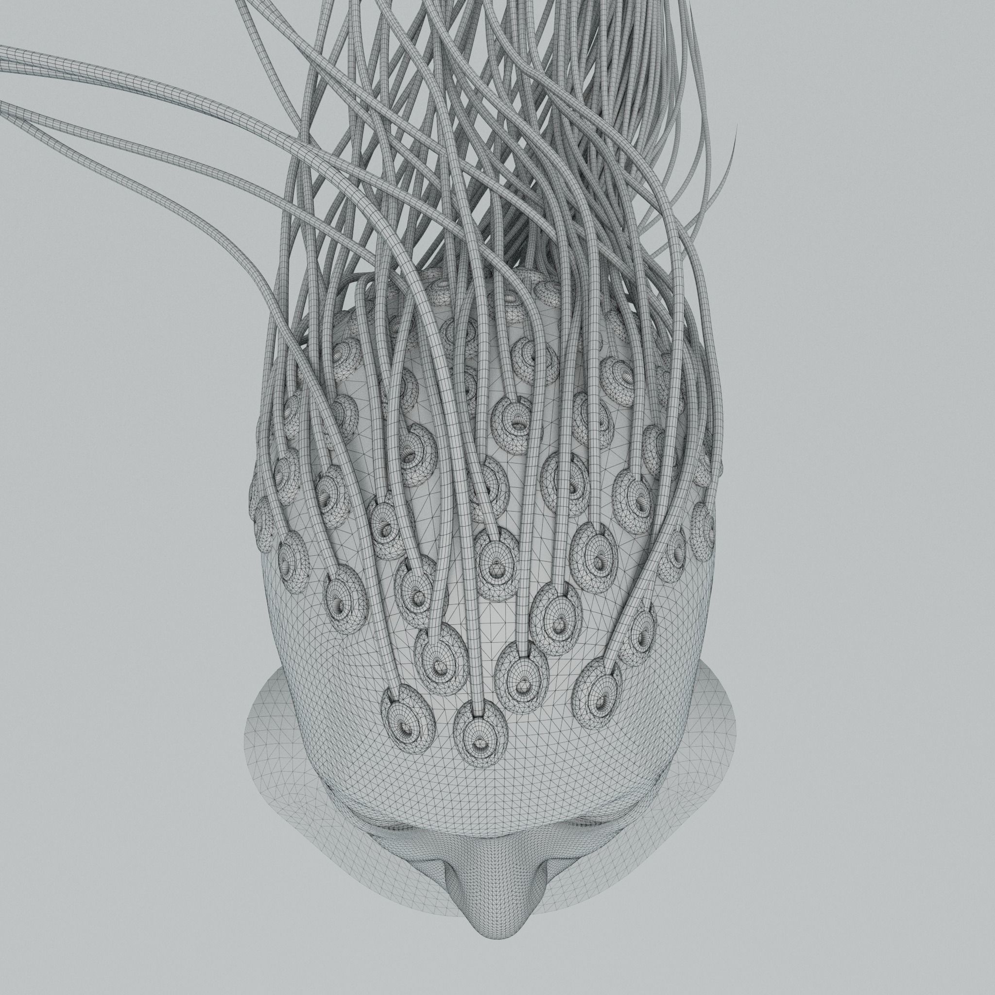 Cyborg Bionic Hair 3D model | CGTrader