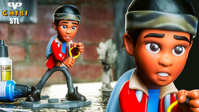 Lucas Stranger Things STL for 3D Printing ChibiSTL 3DXM 3D model 3D ...