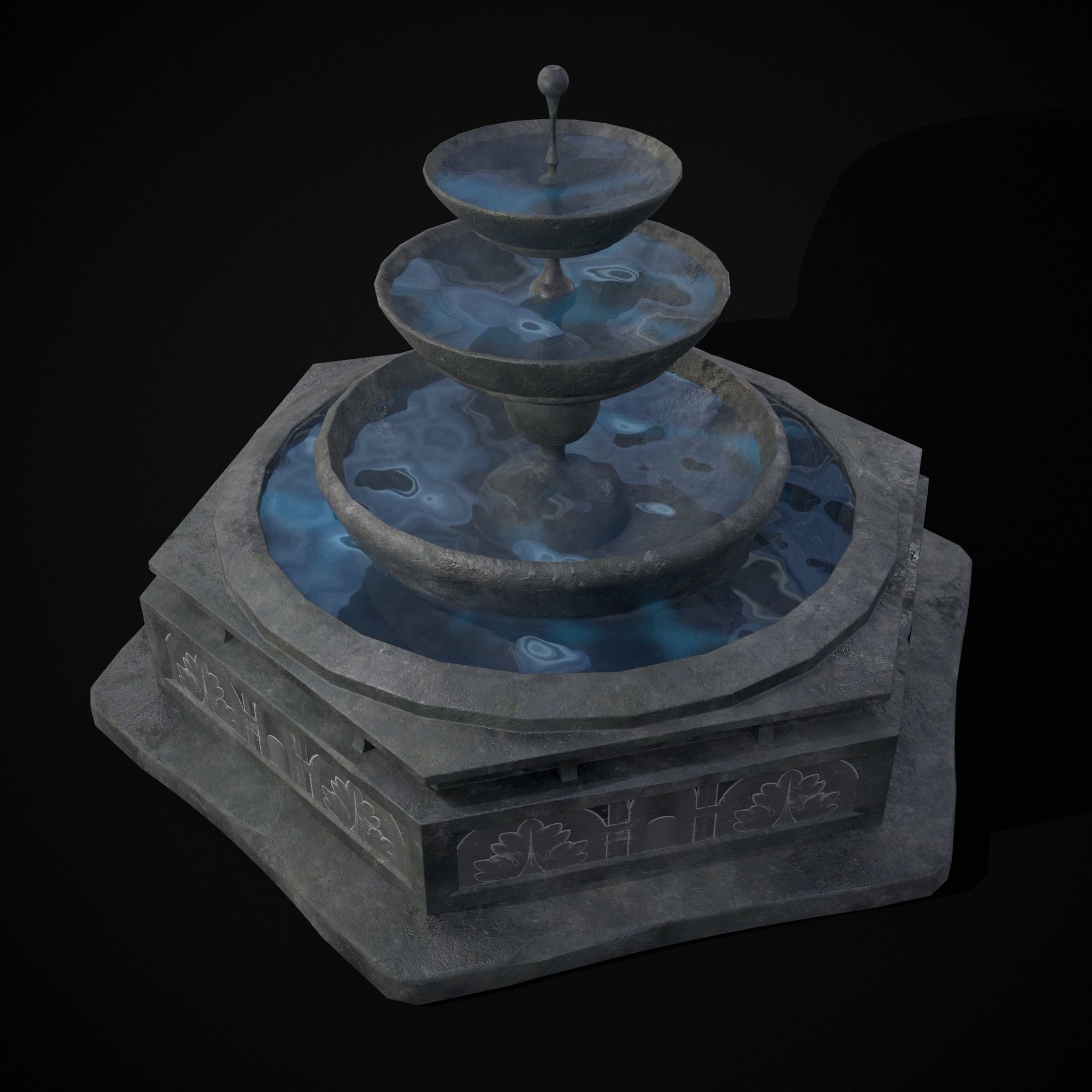 3D model Hexagon Multi Level Fountain VR / AR / low-poly | CGTrader
