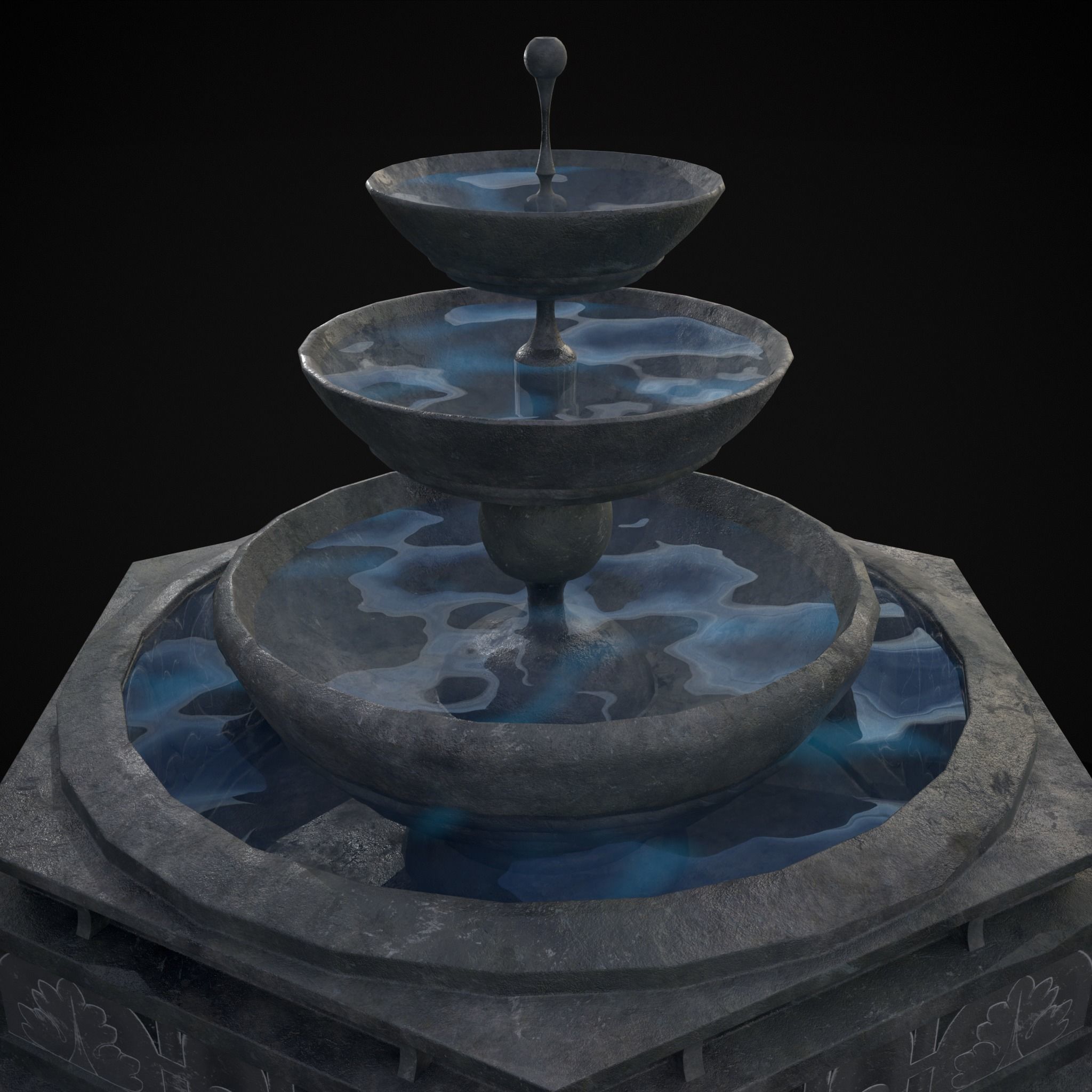 3D model Hexagon Multi Level Fountain VR / AR / low-poly | CGTrader