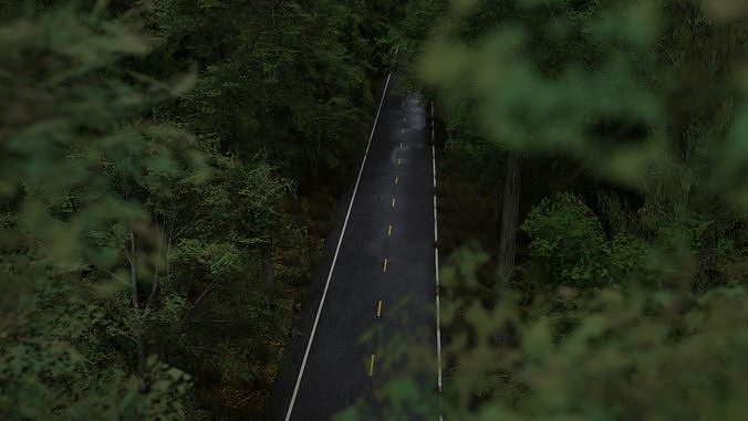 Realistic Forest Road Scene 3D Blender File Textured 3D model | CGTrader