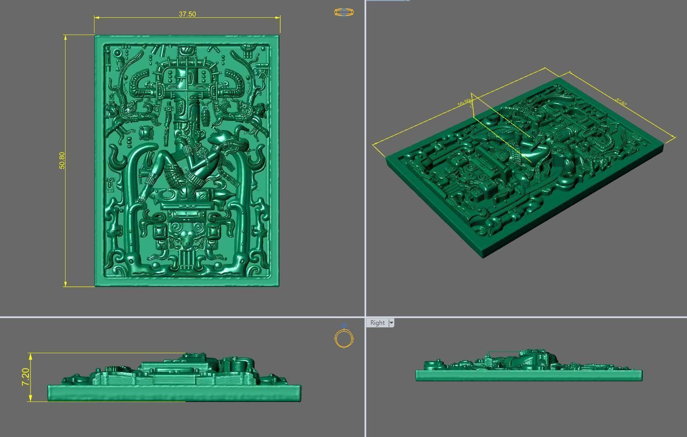 History aztec mayan sarcophagus of king Kinich 3D model 3D printable ...