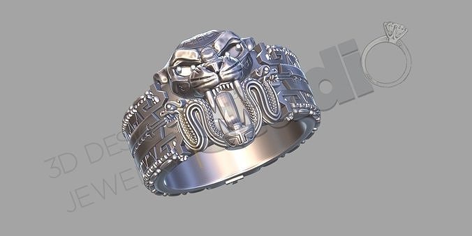panther ring 3d model 3D model 3D printable | CGTrader