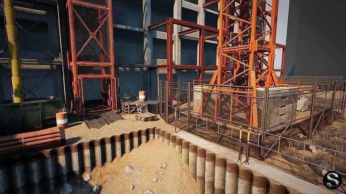 3D model Construction Site VR / AR / low-poly | CGTrader