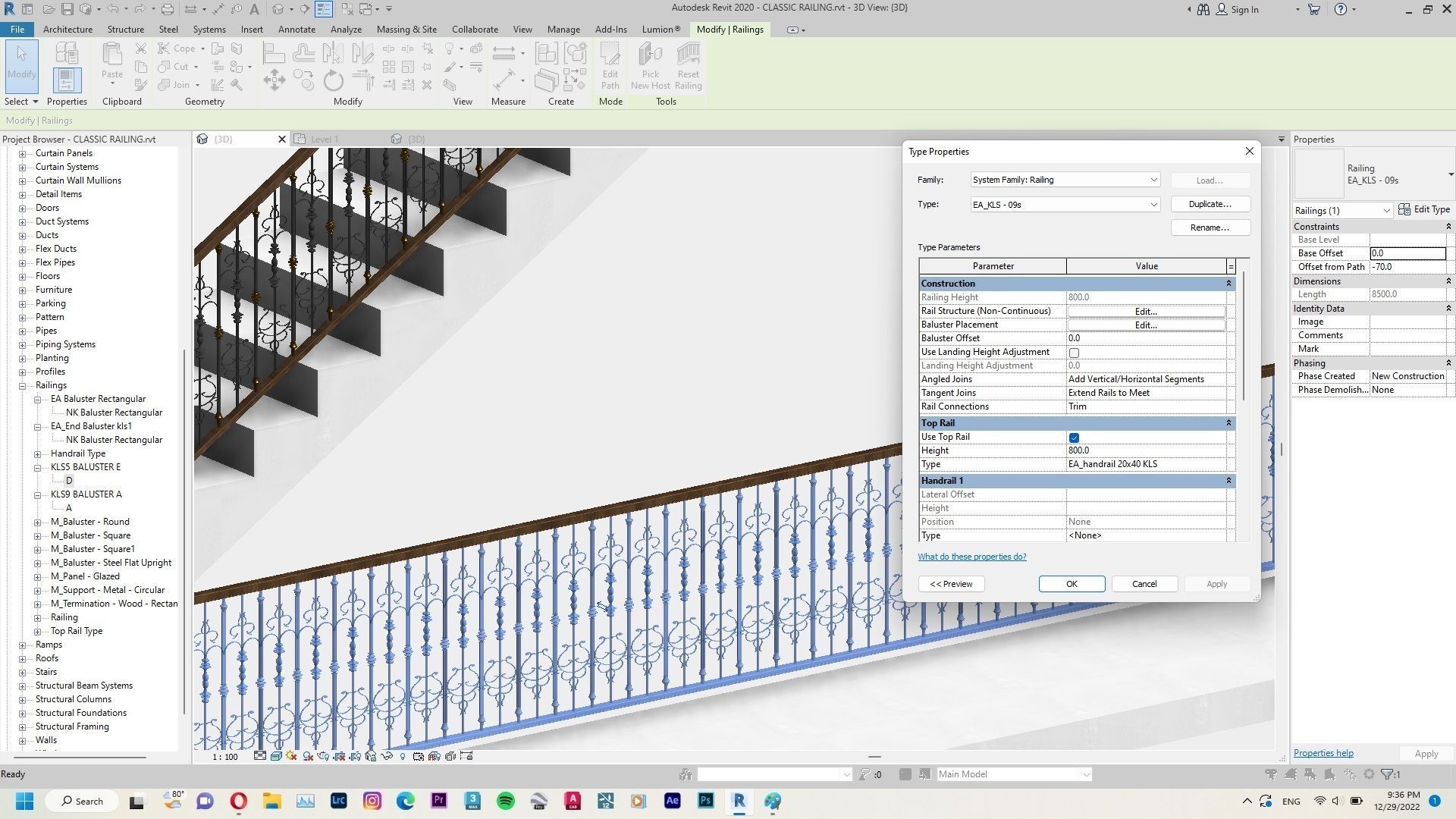 Railing Revit Family Batch 3D model | CGTrader