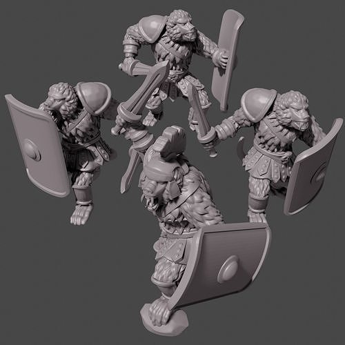 gladiator monkey Full Sheild 3D model 3D printable | CGTrader