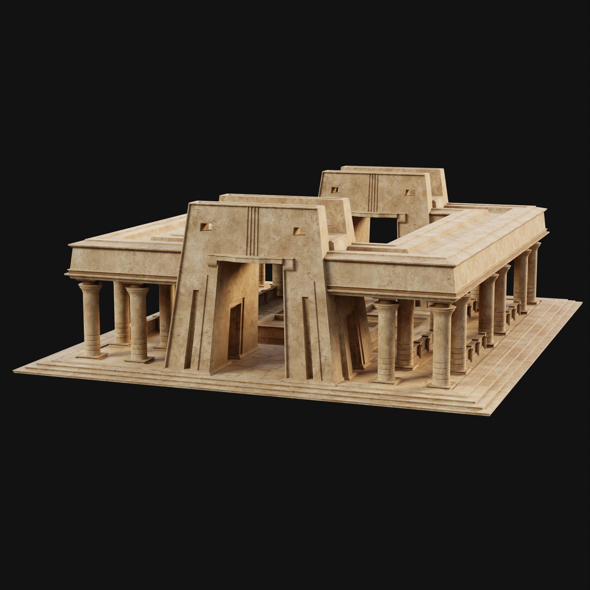 3D model EGYPTIAN ANCIENT ATRIUM TEMPLE EGYPT BATHHOUSE COLLECTION VR ...