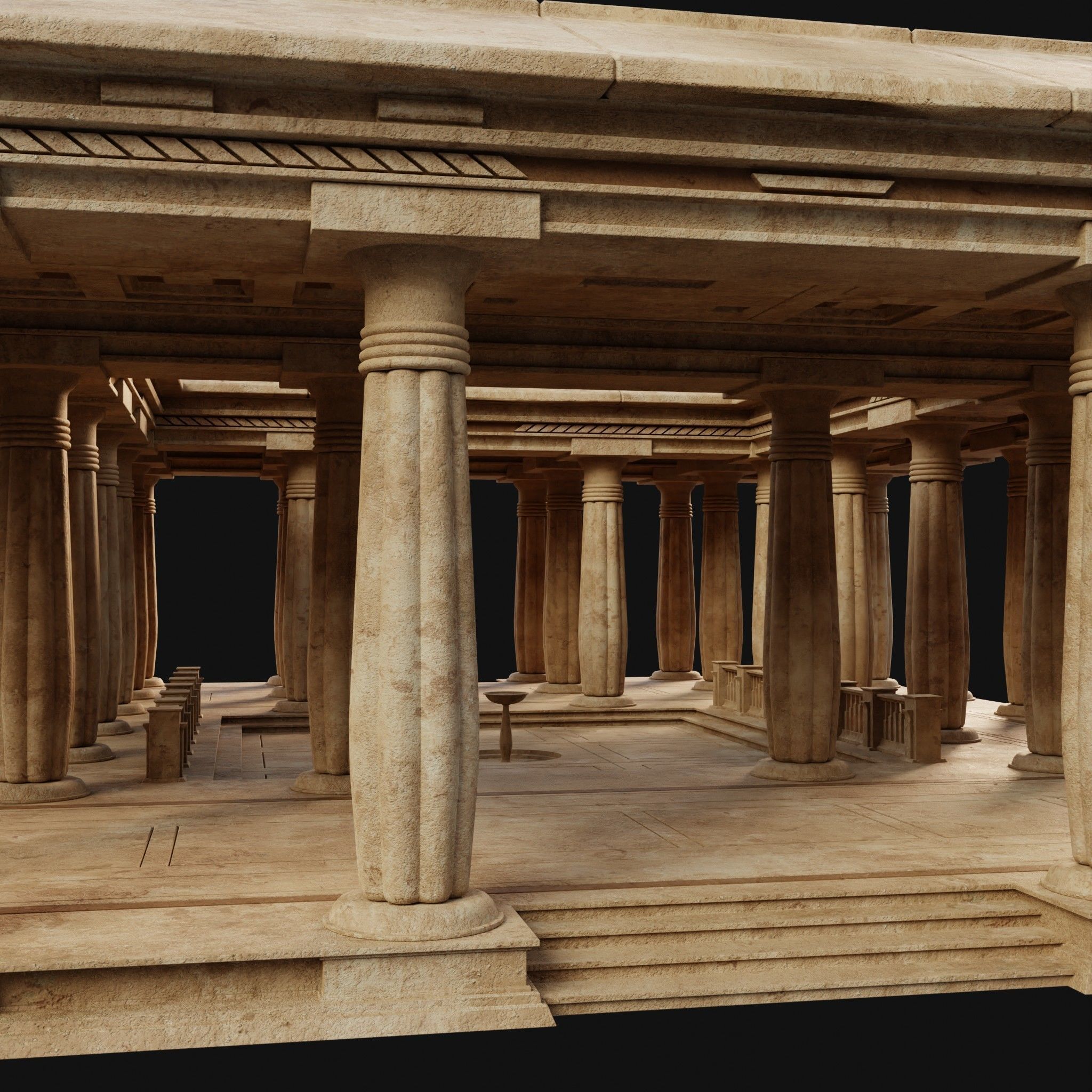3D model EGYPTIAN ANCIENT ATRIUM TEMPLE EGYPT BATHHOUSE COLLECTION VR ...