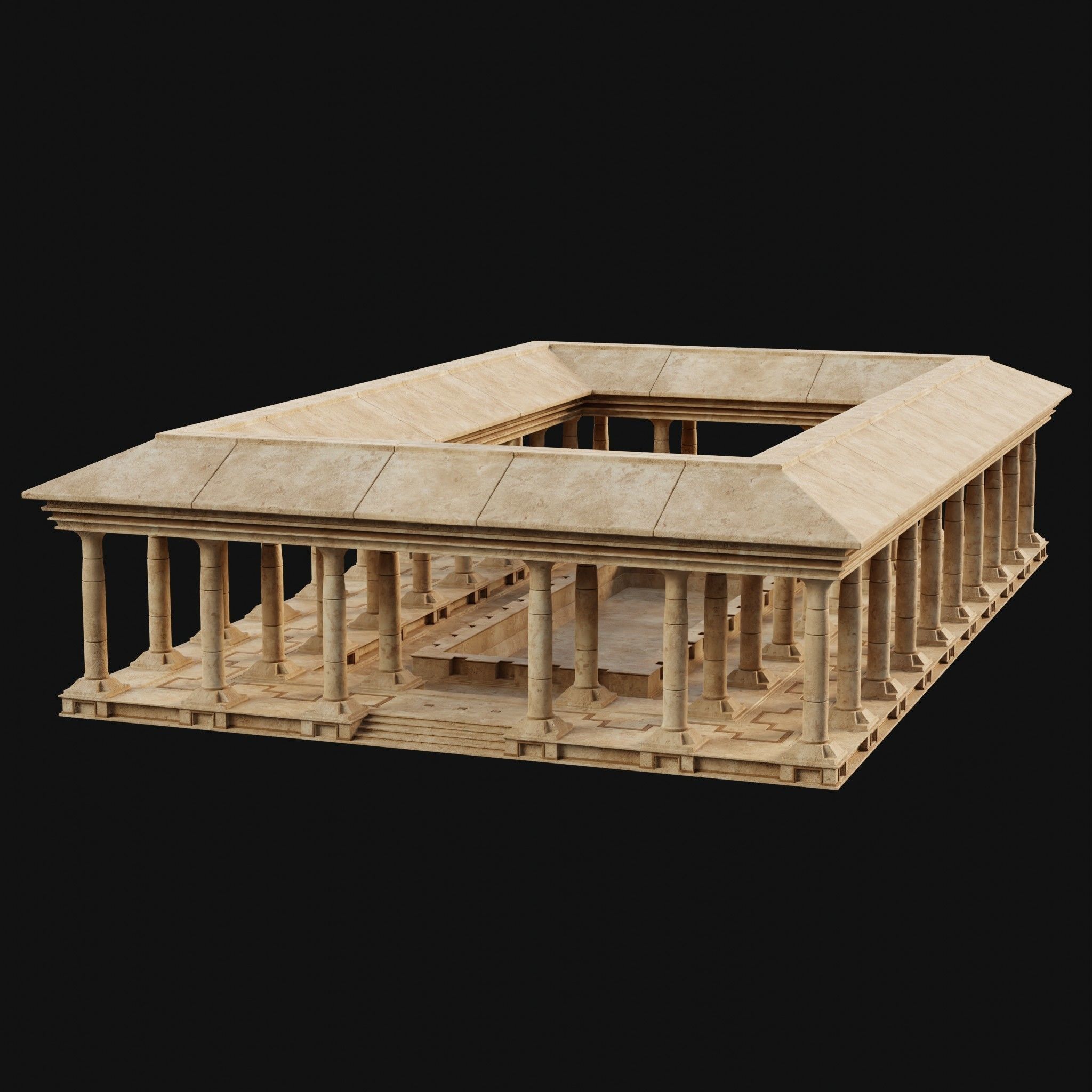 3D model EGYPTIAN ANCIENT ATRIUM TEMPLE EGYPT BATHHOUSE COLLECTION VR ...