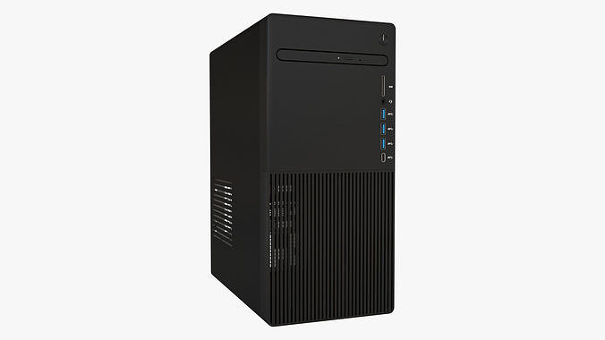 Desktop PC with Optical Drive Black 3D model | CGTrader