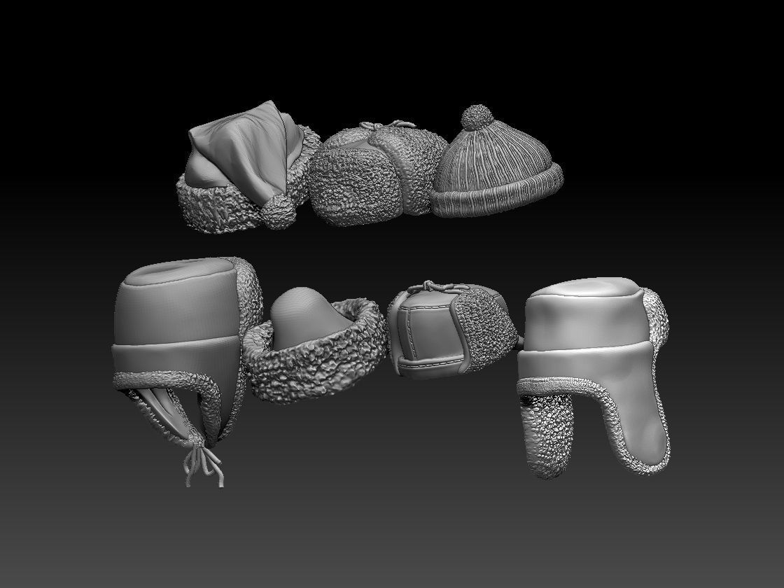 hats winter 3D model 3D printable | CGTrader