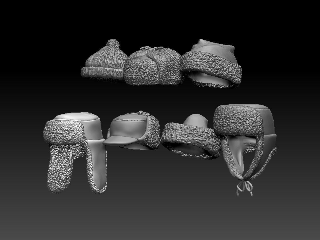 hats winter 3D model 3D printable | CGTrader