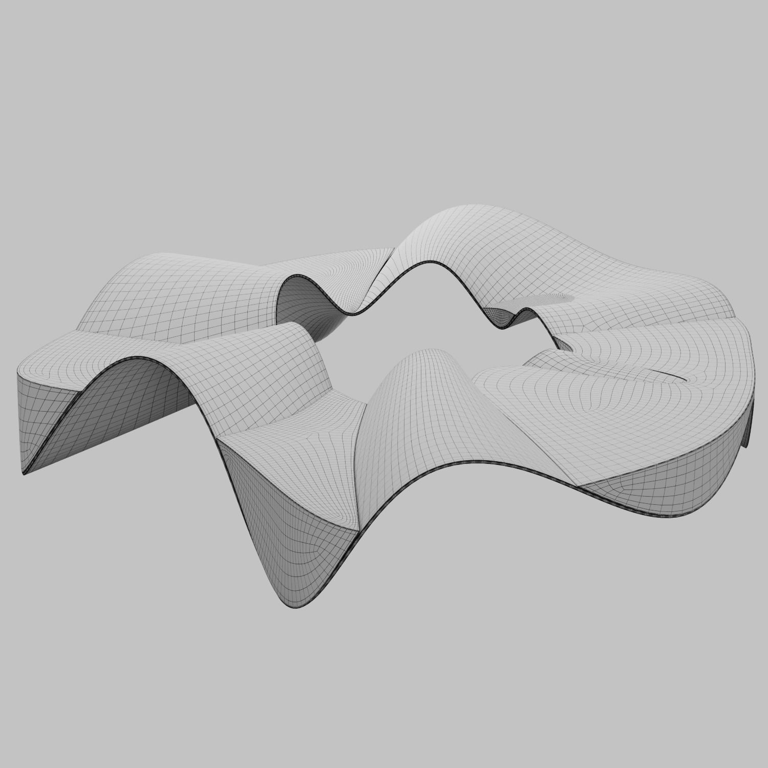 Ballet Modern Coffee Center Table in Walnut and Brass 3D model | CGTrader