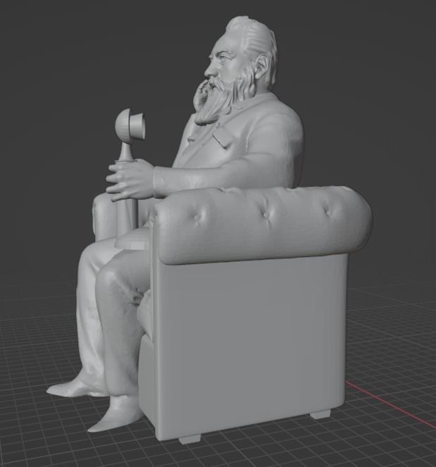 Alexander Graham Bell Statue 3D model 3D printable | CGTrader