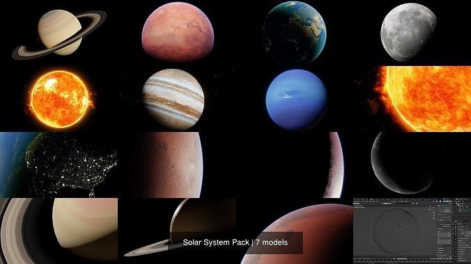 3D Model Collection Solar System Pack VR / AR / low-poly | CGTrader
