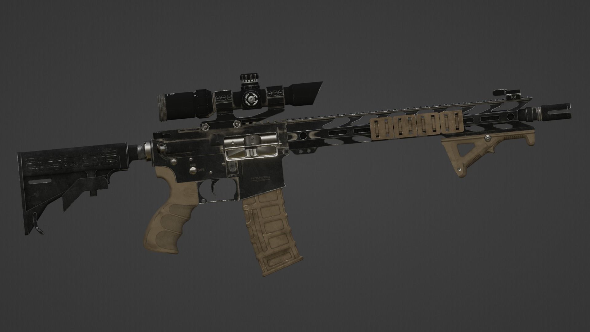 AR 15 Rifle 3D model | CGTrader