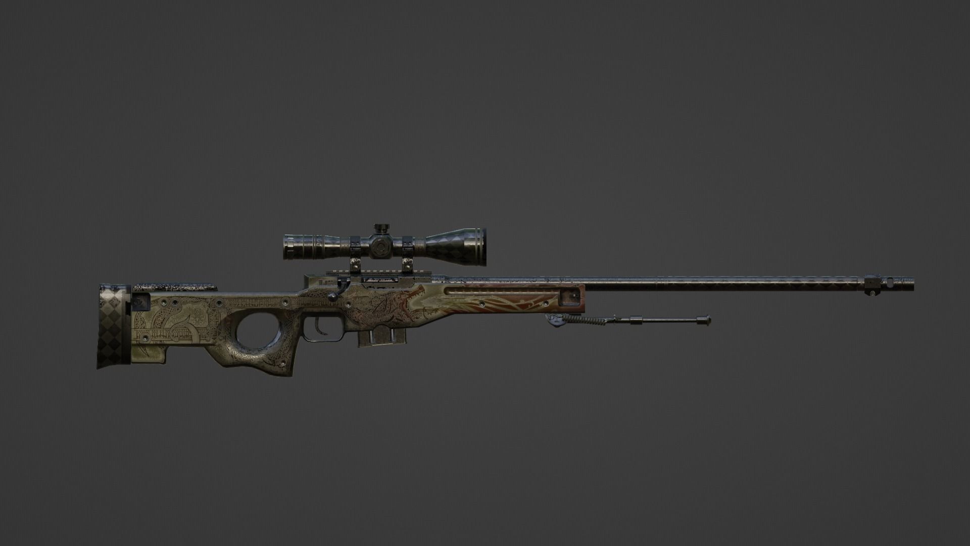 AWP Sniper Rifle Dragon Lore 3D model | CGTrader