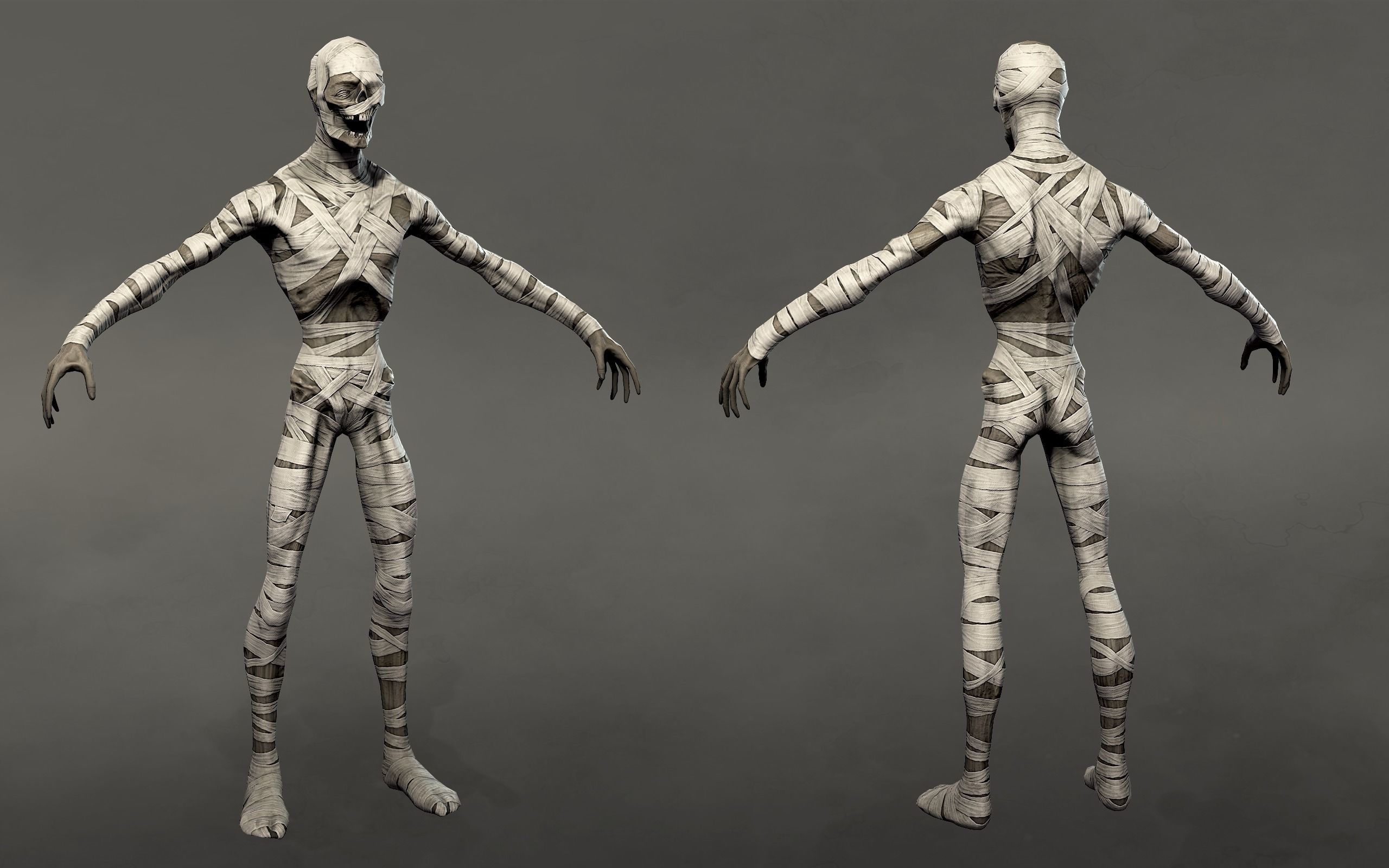3D model Mummy Creature - Animated lowpoly character VR / AR / low-poly ...