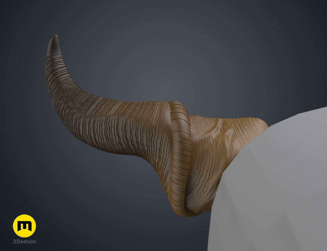Wrinkled Beast Horns 3D model 3D printable | CGTrader