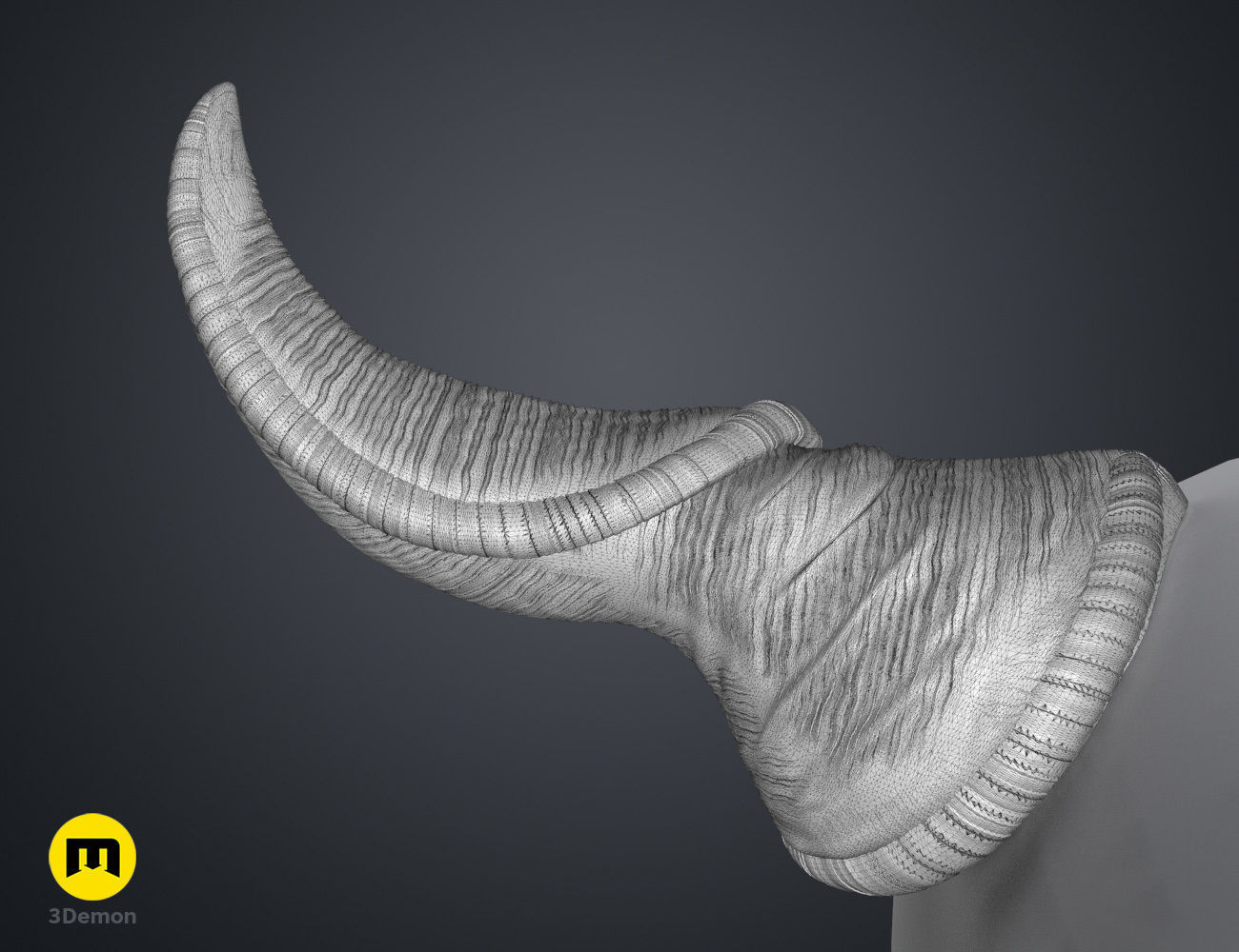 Wrinkled Beast Horns 3D model 3D printable | CGTrader