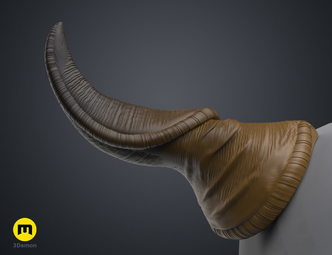 Wrinkled Beast Horns 3D model 3D printable | CGTrader