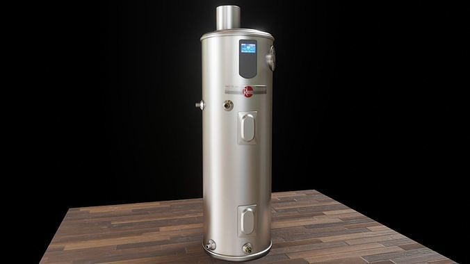 3D model Water Heater Rheem 80gal Proterra Hybrid-Animated Fan VR / AR ...