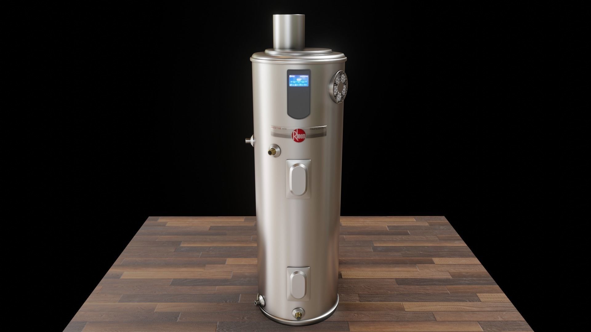 3D model Water Heater Rheem 80gal Proterra Hybrid-Animated Fan VR / AR ...