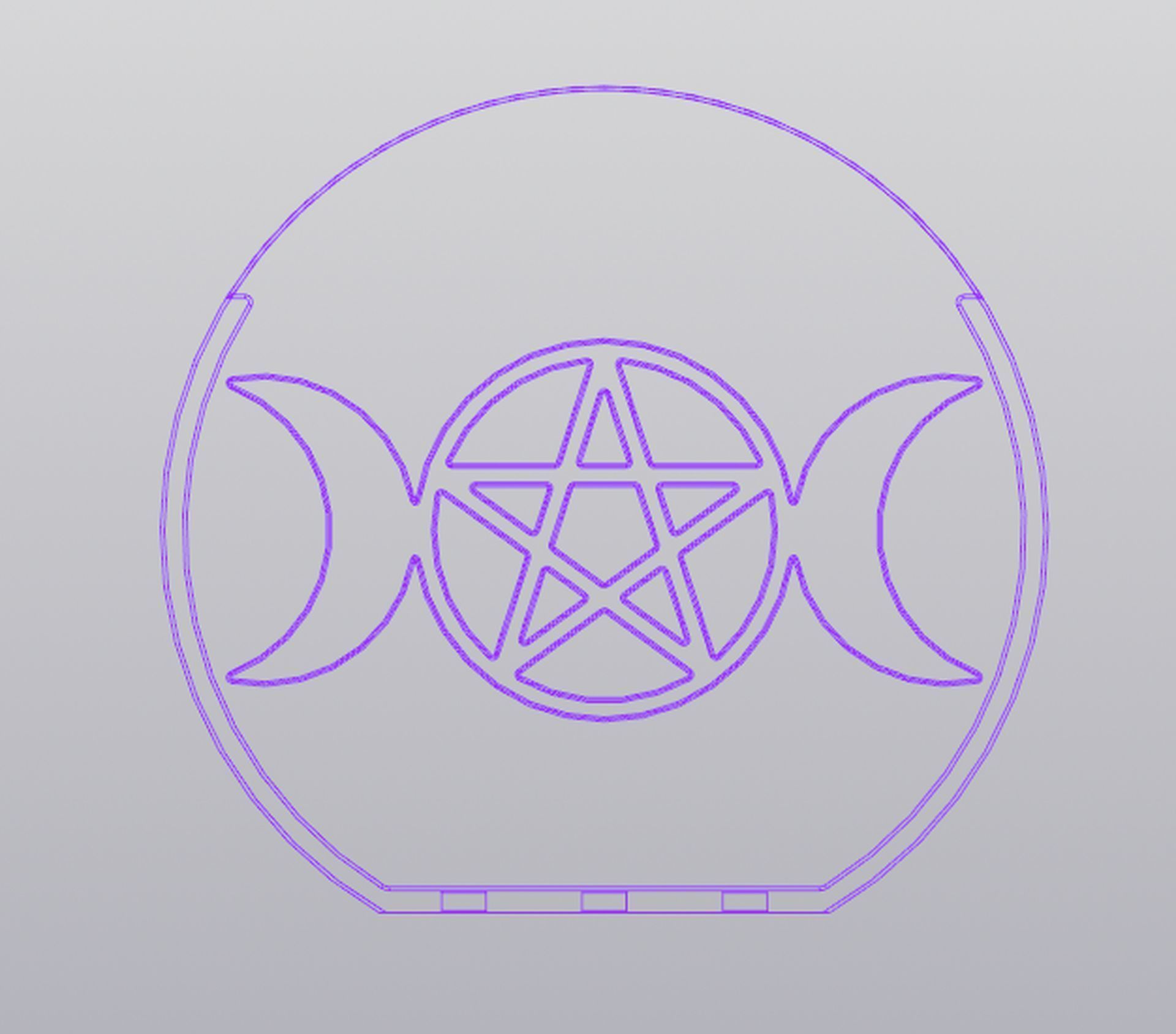 Triple moon with pentagram Planter 3D model 3D printable | CGTrader
