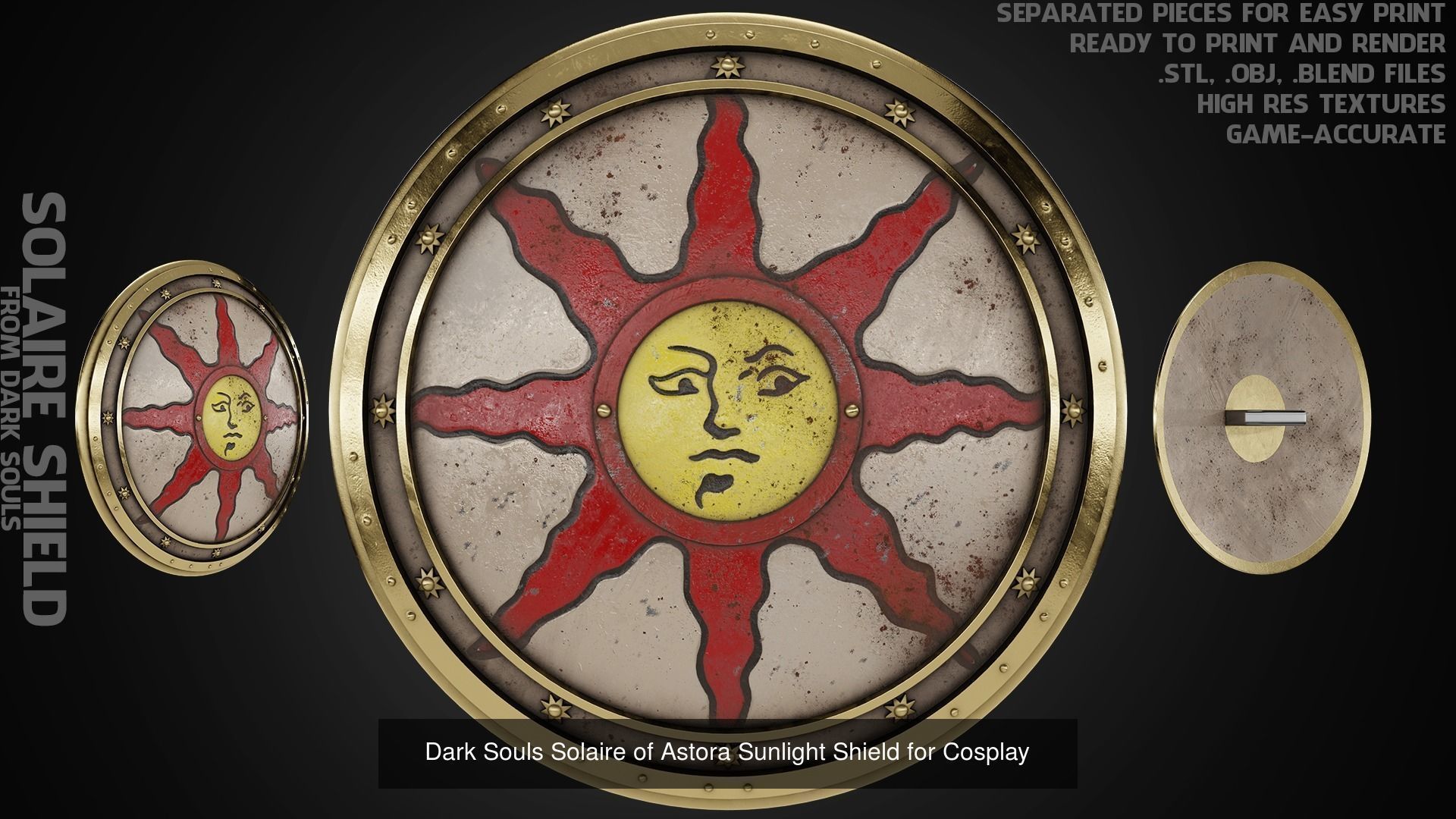 Dark Souls Solaire of Astora Full Armor Bundle for Cosplay 3D Model ...