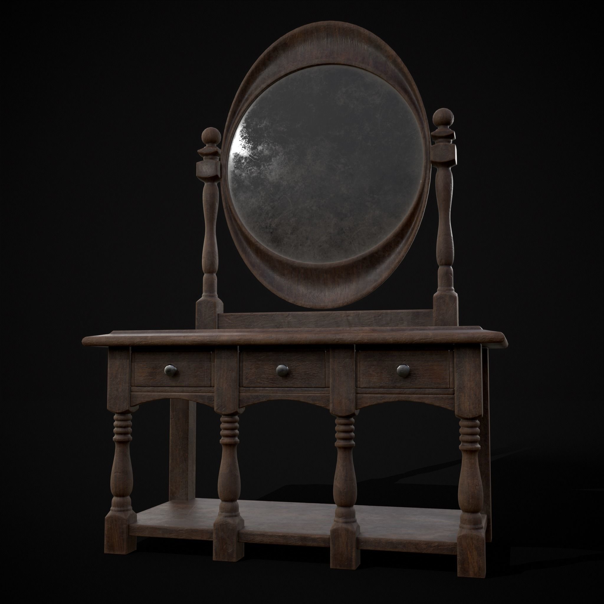 3D model Wooden Vanity Set VR / AR / low-poly | CGTrader