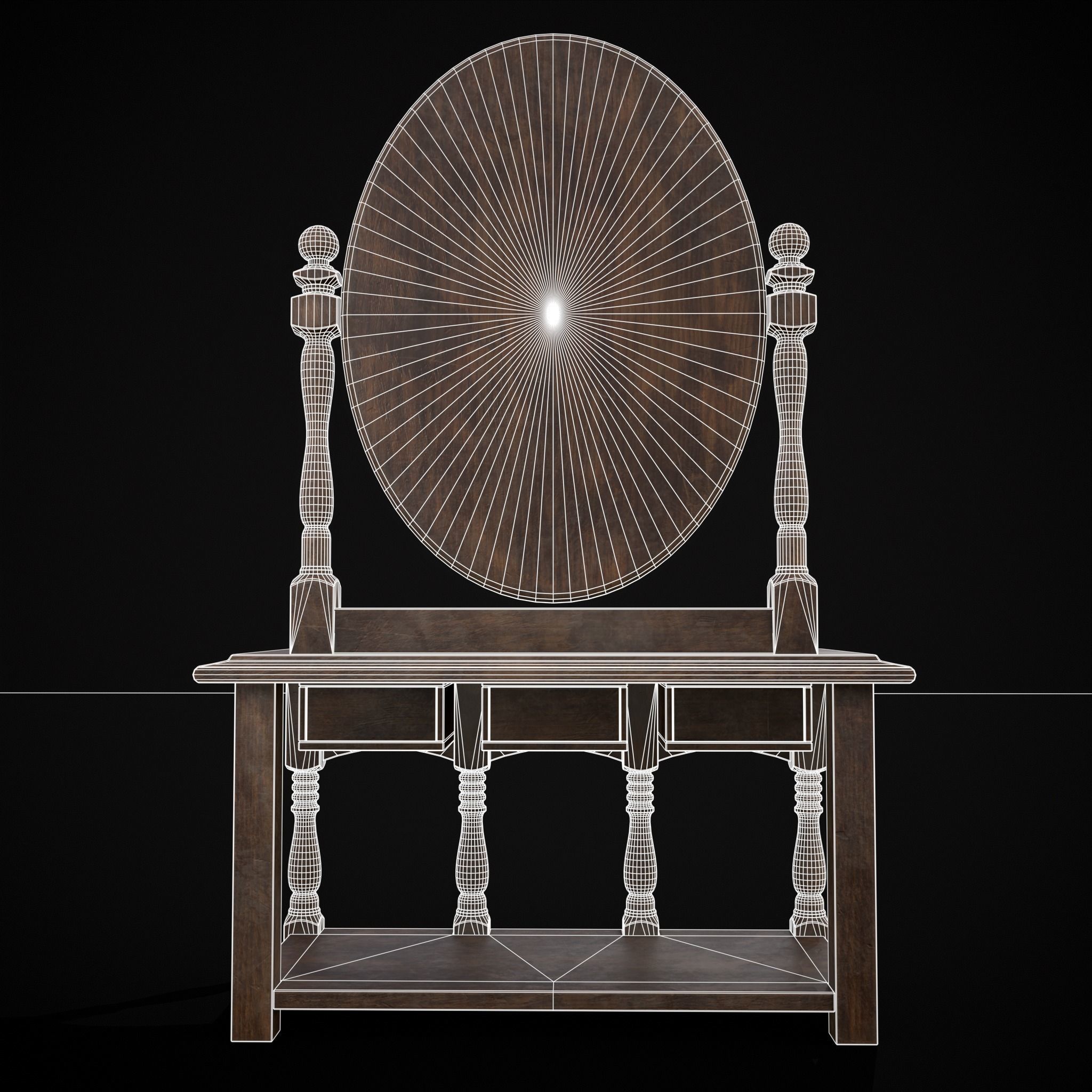 3D model Wooden Vanity Set VR / AR / low-poly | CGTrader