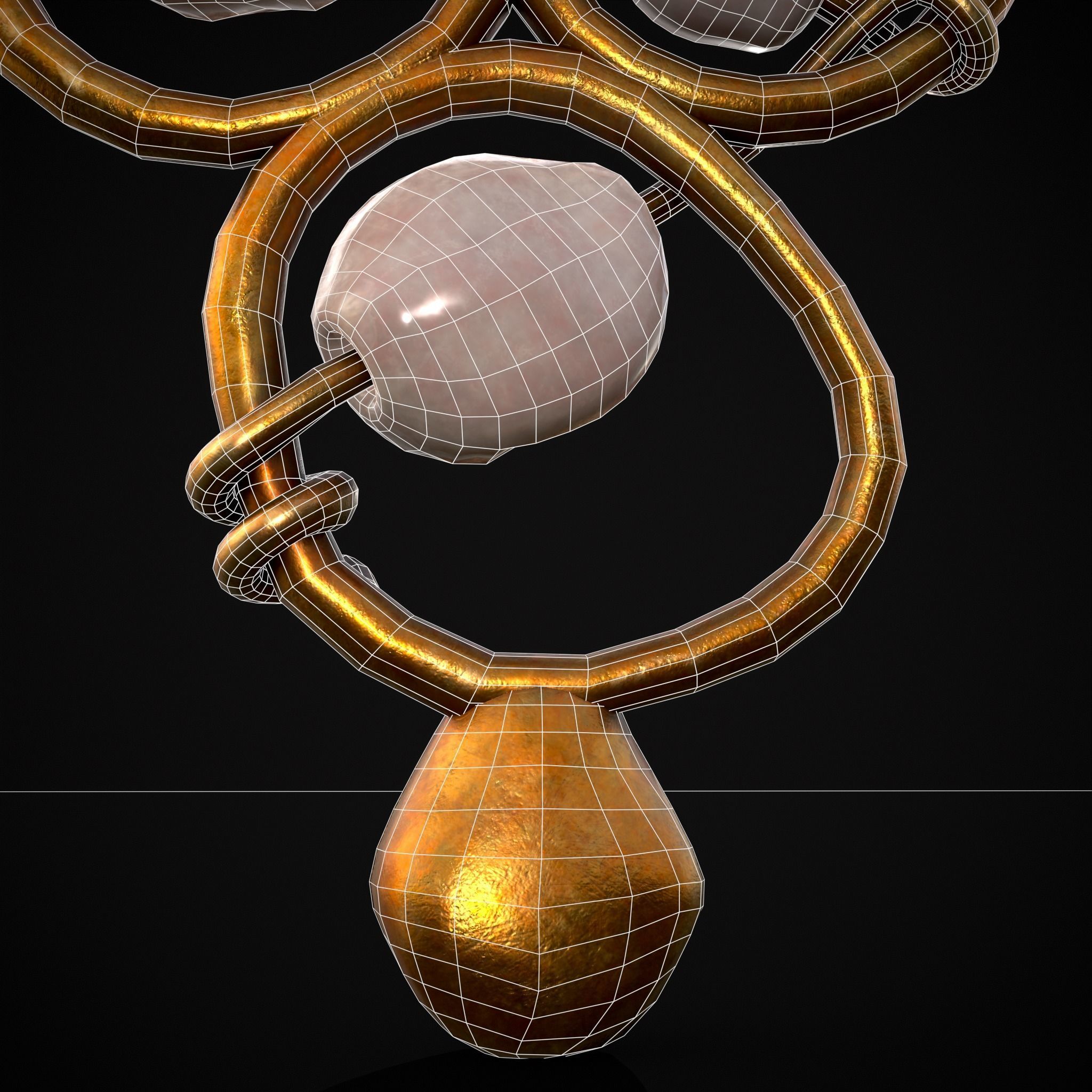 3D model Pearl Loop Drop Earrings VR / AR / low-poly | CGTrader