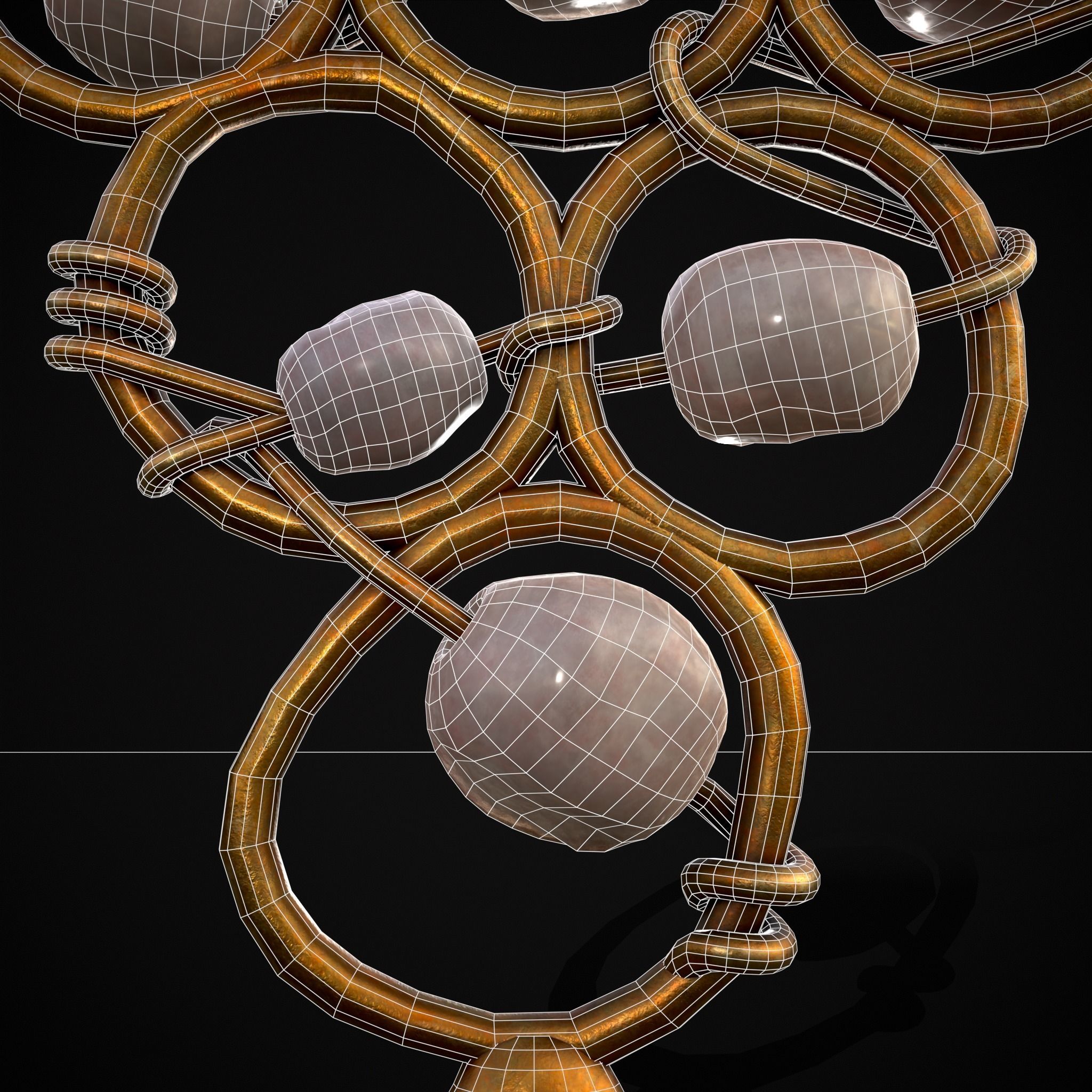 3D model Pearl Loop Drop Earrings VR / AR / low-poly | CGTrader