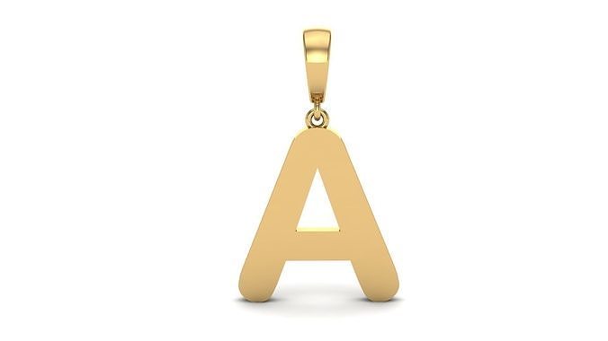 Pendant Alphabet Letter 15 mm Arial Rounded A 3D model 3D printable ...
