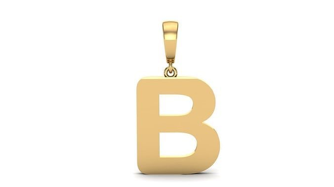 Pendant Alphabet Letter 15 mm Arial Rounded B 3D model 3D printable ...