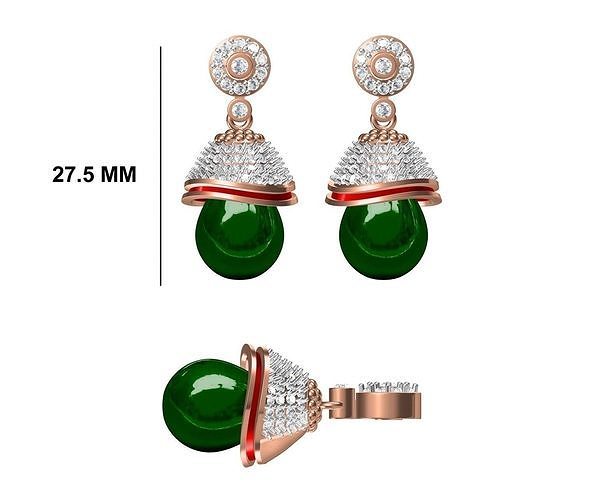 Women Diamond Earrings STL FBX JCD Details 3D model 3D printable | CGTrader