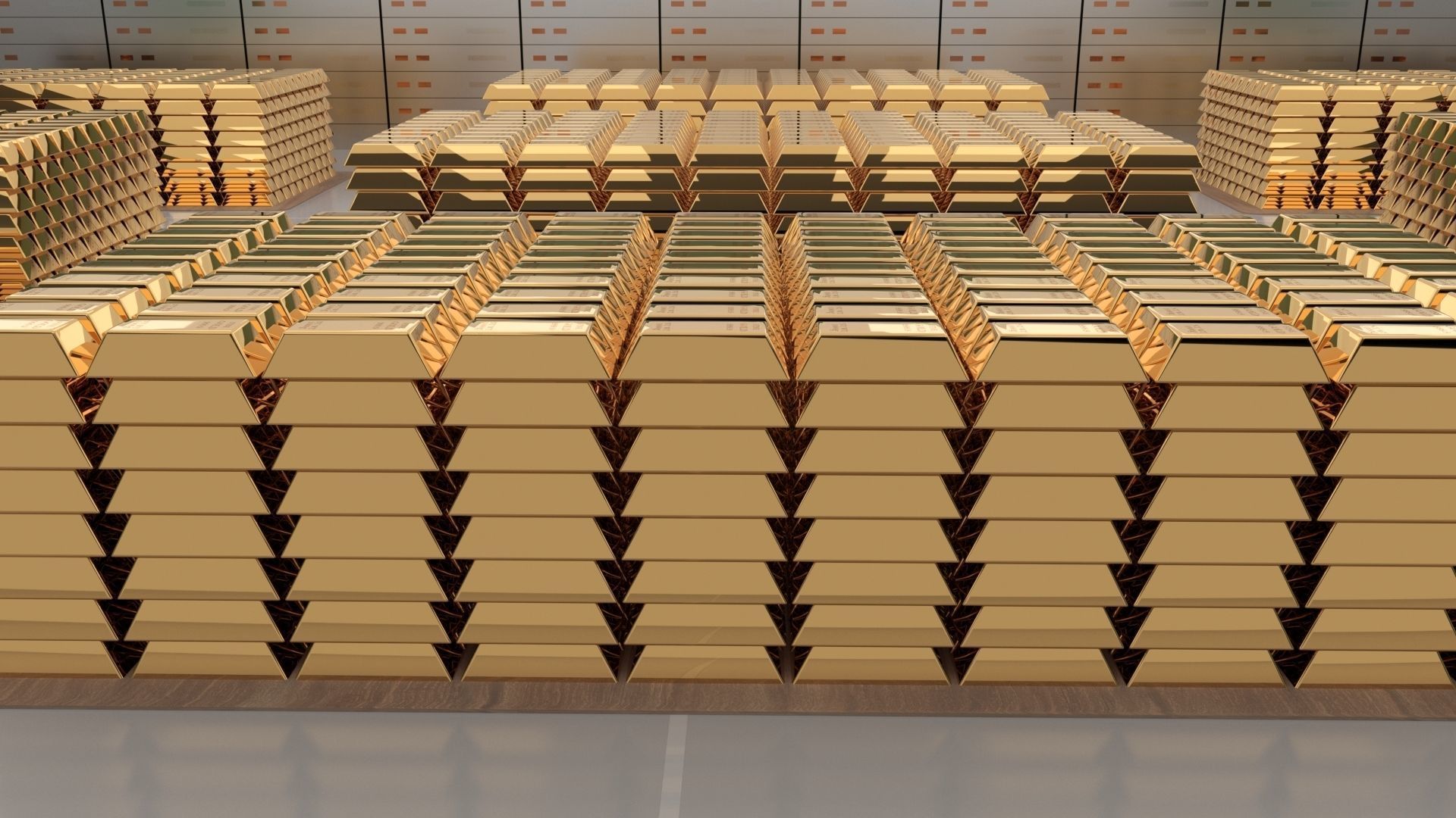 Gold bars bank vault 3D model | CGTrader