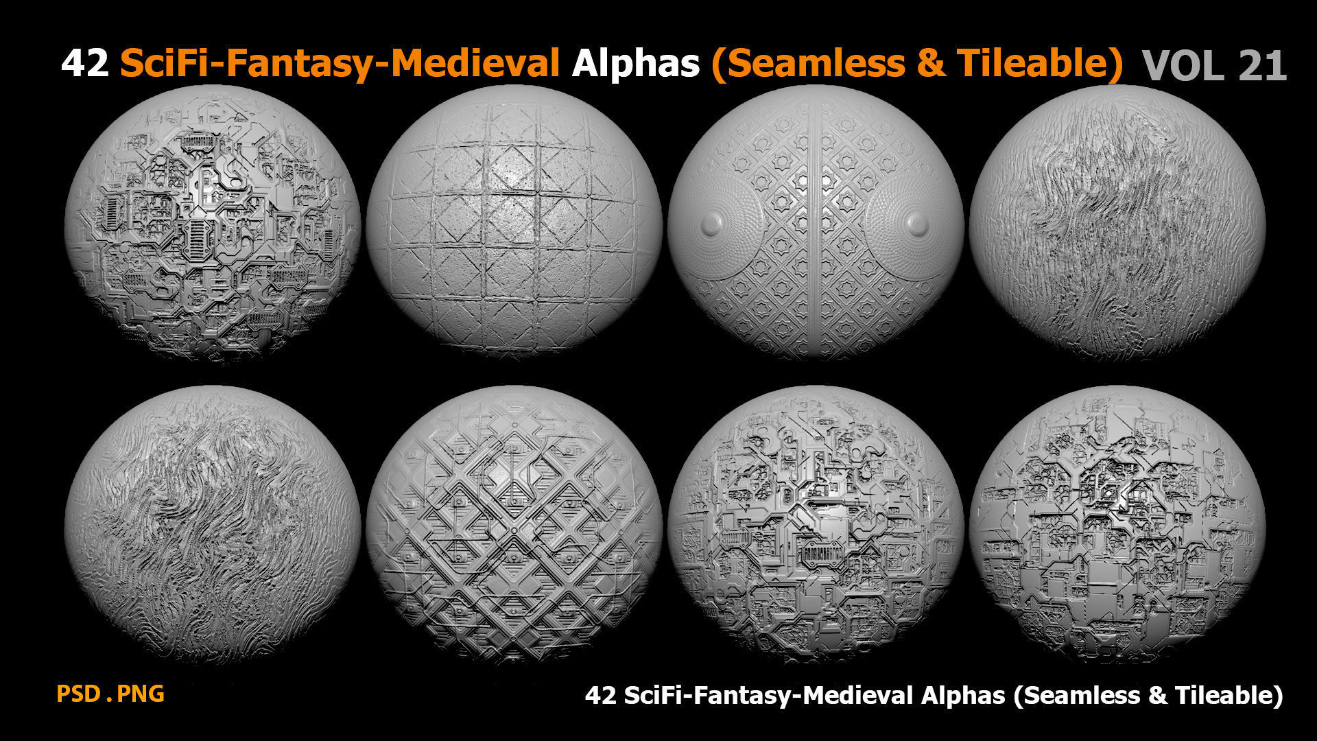 42 SciFi-Fantasy-Medieval Alphas Texture | CGTrader