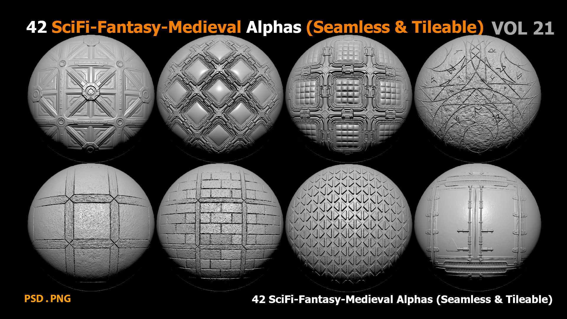 42 SciFi-Fantasy-Medieval Alphas Texture | CGTrader