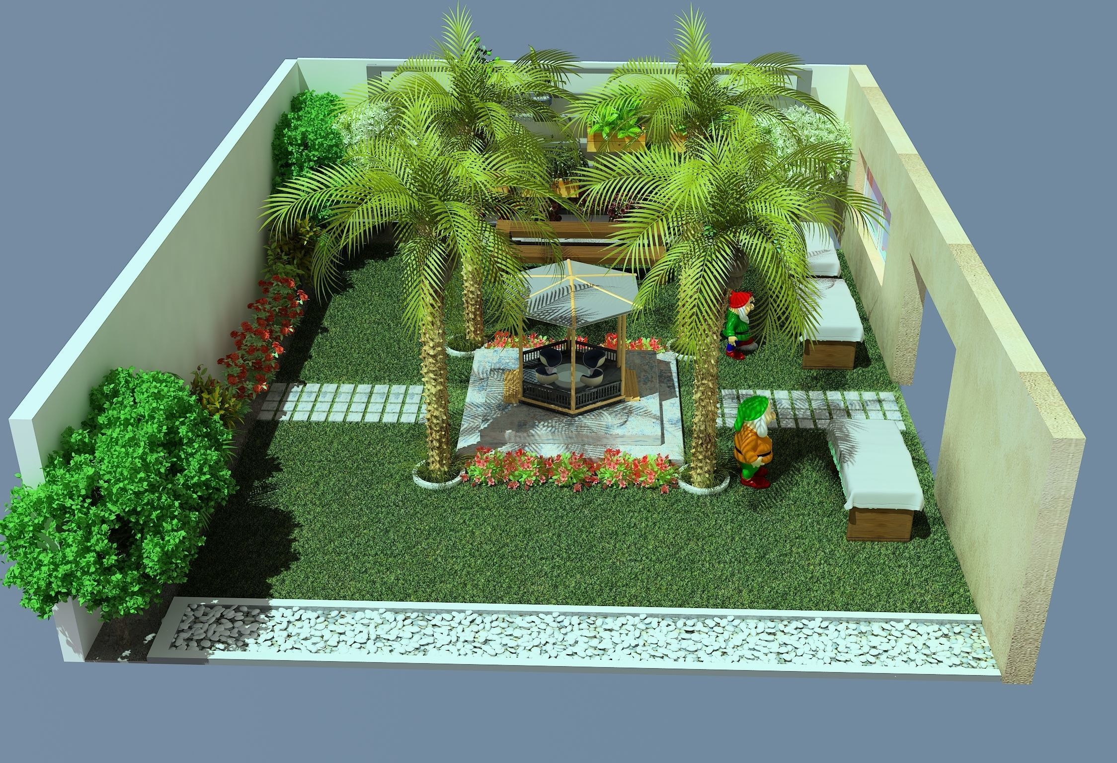 mini garden 3D model | CGTrader