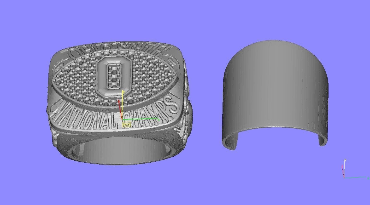 Ohio State Championship Ring 3D model 3D printable | CGTrader