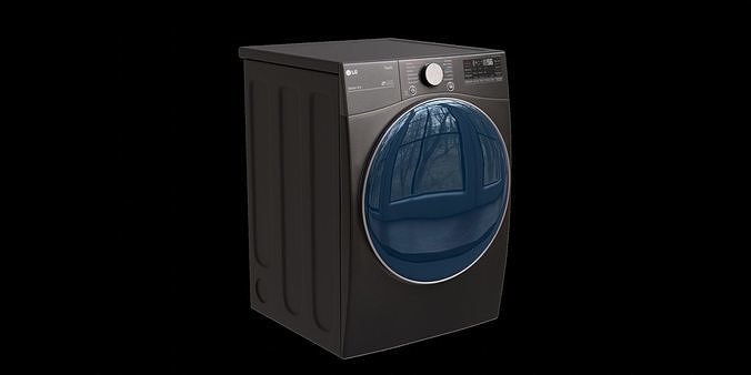Black Front Load Sensor Dry Washing Machine 3D model | CGTrader