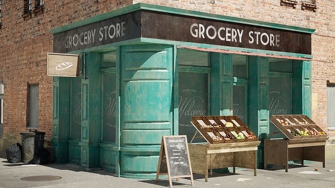 3D model Grocery Store VR / AR / low-poly | CGTrader