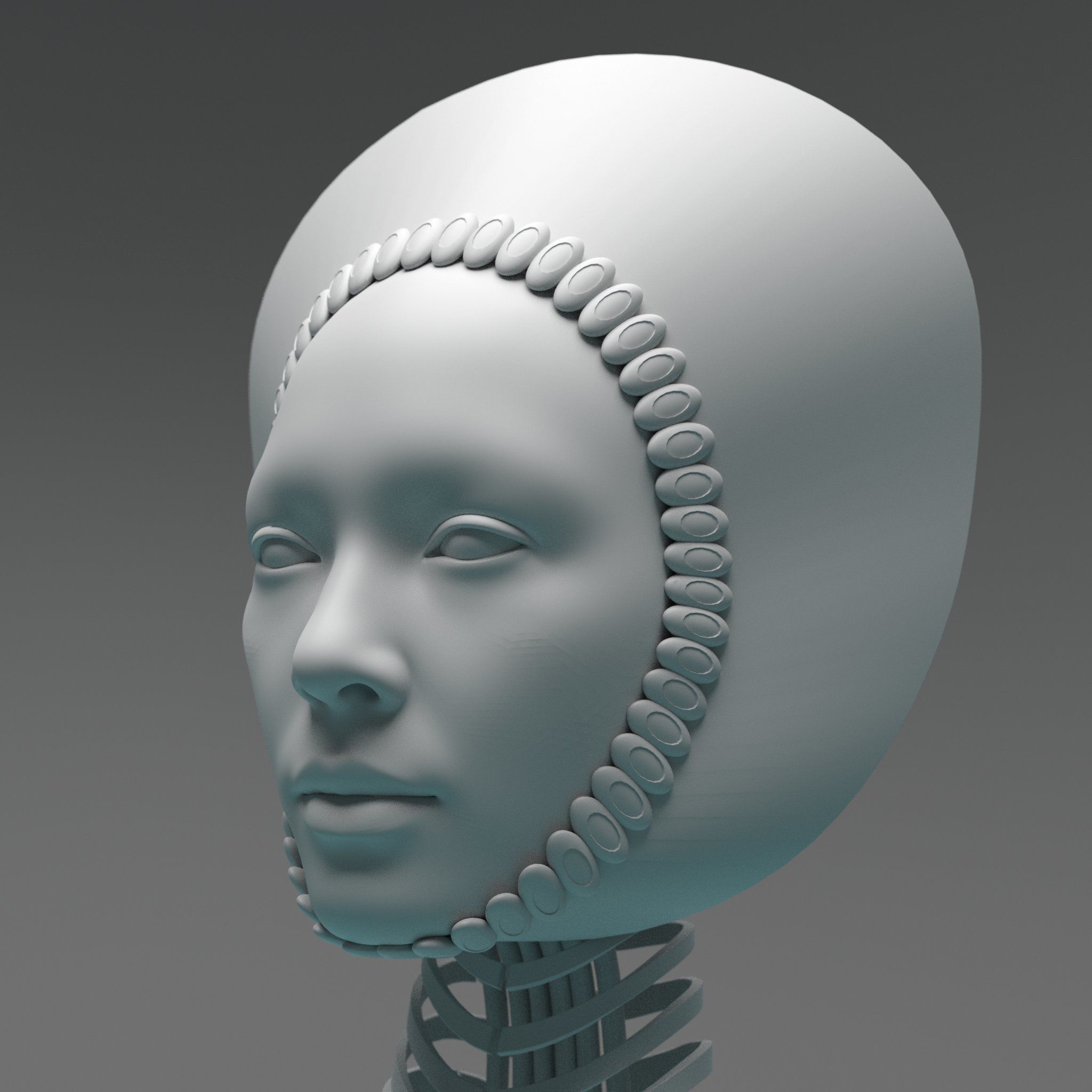 Solarpunk Cyborg Headdress 3D model | CGTrader